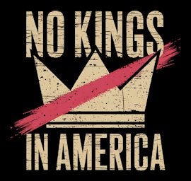 No Kings in America Sticker | Bold and curvy